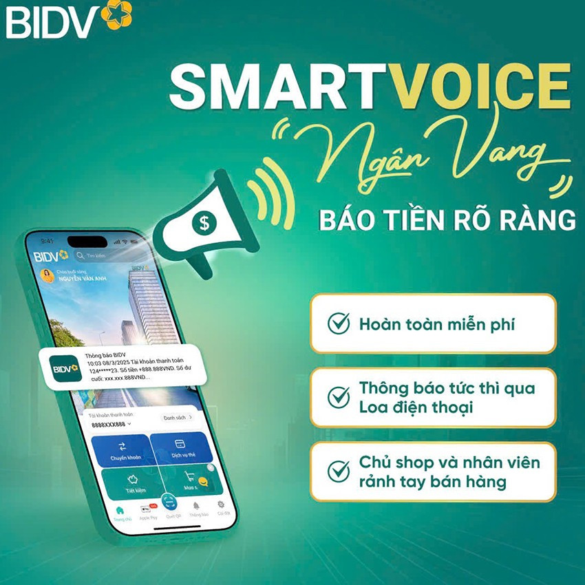 BIDV ra mắt Smart Voice - nghe biến động số dư bằng giọng nói