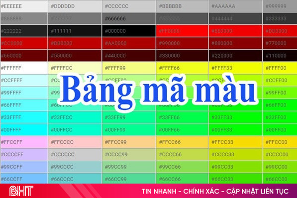 Cách lấy bảng mã màu Html, CSS siêu nhanh, đơn giản